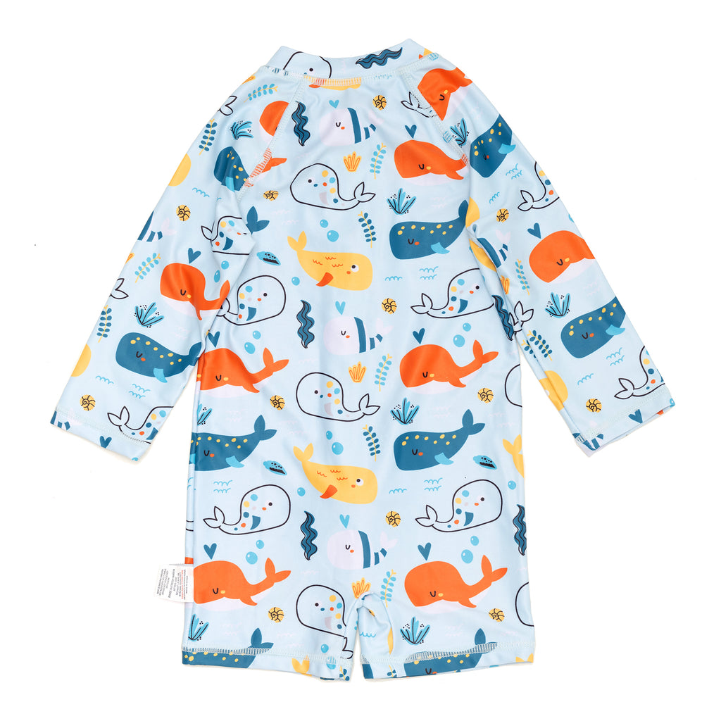 Cotton Pigs | Gentle Whales Rash Guard Baby Toddler Swimsuit